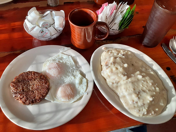 Eggs, meet your soulmate - sausage gravy! This classic combo is like breakfast's version of Romeo and Juliet, minus the tragic ending.