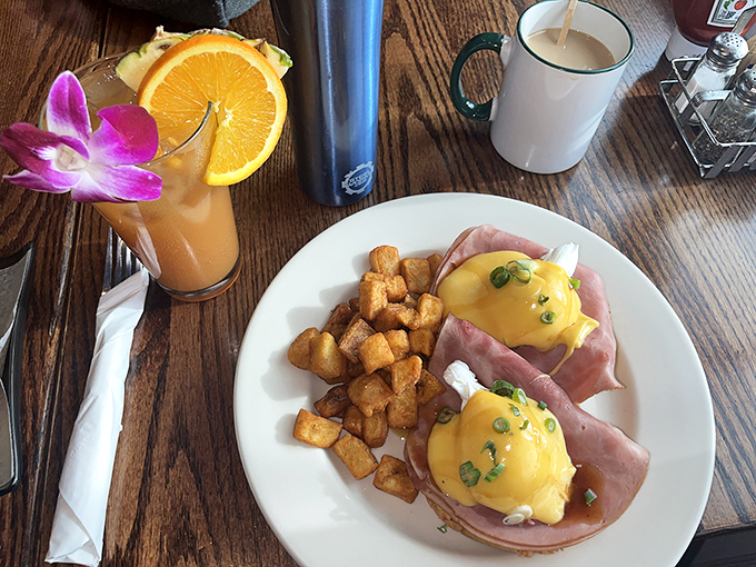 Eggs Benedict: Because sometimes you need to start your day feeling like royalty, even if your castle is just a cozy booth.