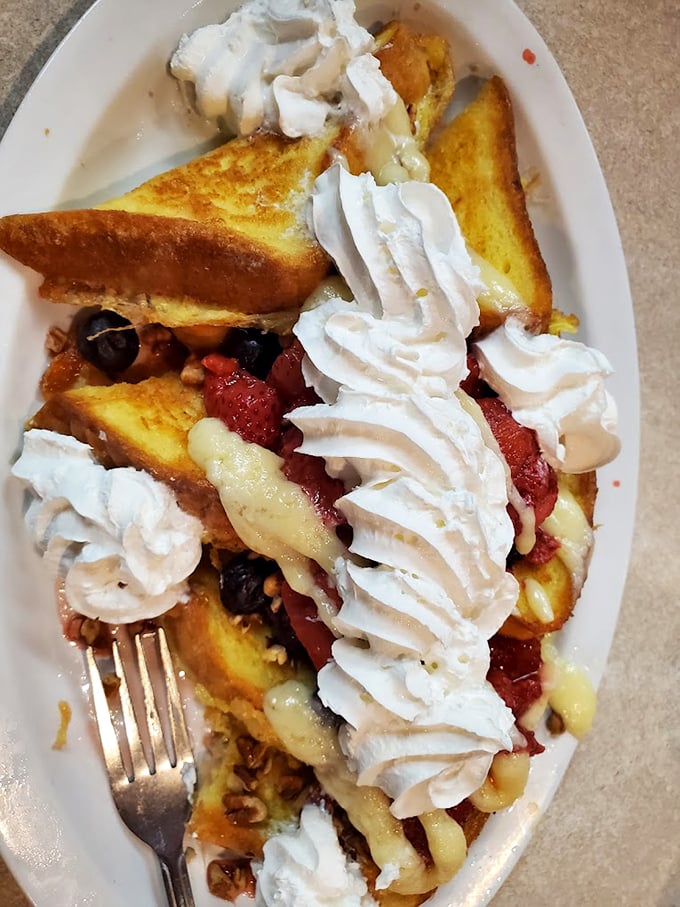 Dessert for breakfast? This French toast is so decadent, it should come with a warning label. 