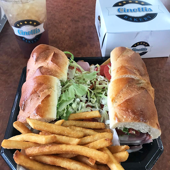 The dynamic duo of lunch: A sub so fresh it should wear a cape, paired with fries that could make a potato proud. 