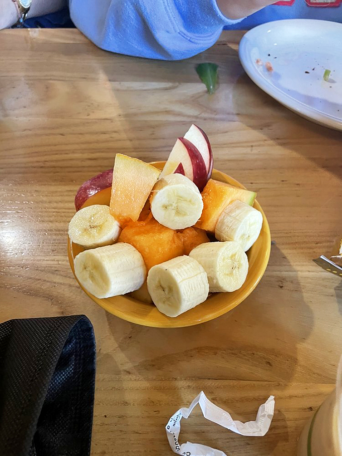 Fruit salad living its best life. This colorful bowl is giving us major tropical vacation vibes&mdash;no passport required.