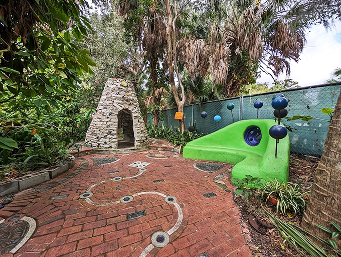 Adventure awaits above the palms - this treehouse and slide combo brings Swiss Family Robinson dreams to life.