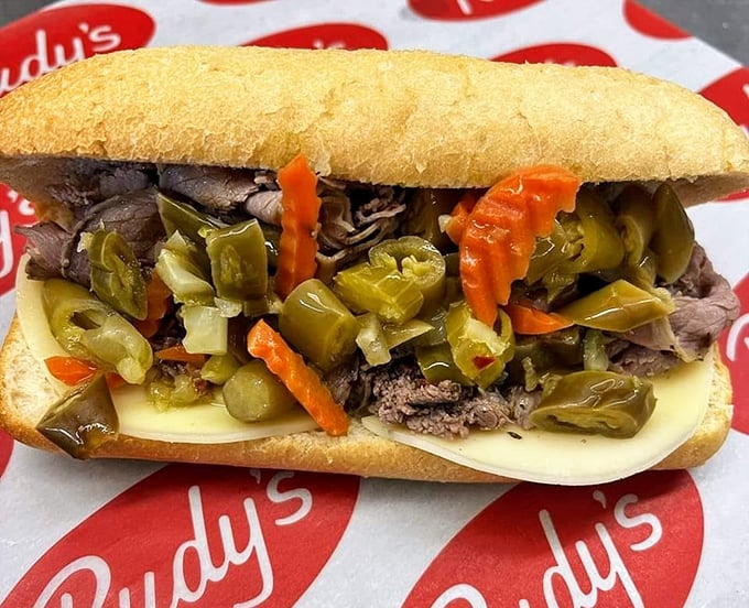 Holy cow, that's a sandwich! Rudy's Italian Beef is packed tighter than Elvis's tour schedule, and twice as satisfying.