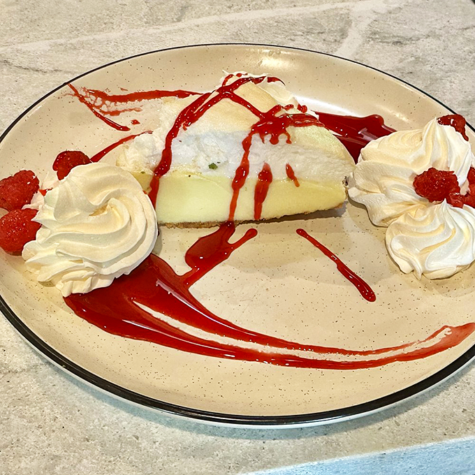 Key lime pie: the unofficial state dessert that's as essential to Florida as sunshine. Tart, sweet, and utterly irresistible – it's happiness on a plate. Photo credit: Brooke H.