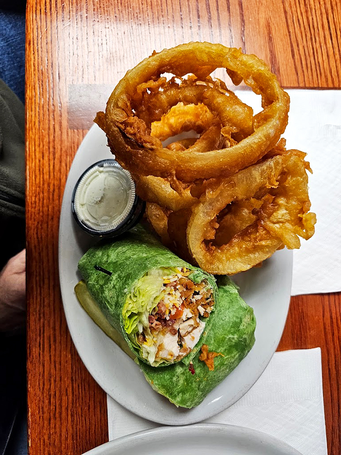 For when you want to feel healthy but can't resist those onion rings. It's the culinary equivalent of wearing sneakers with your suit.