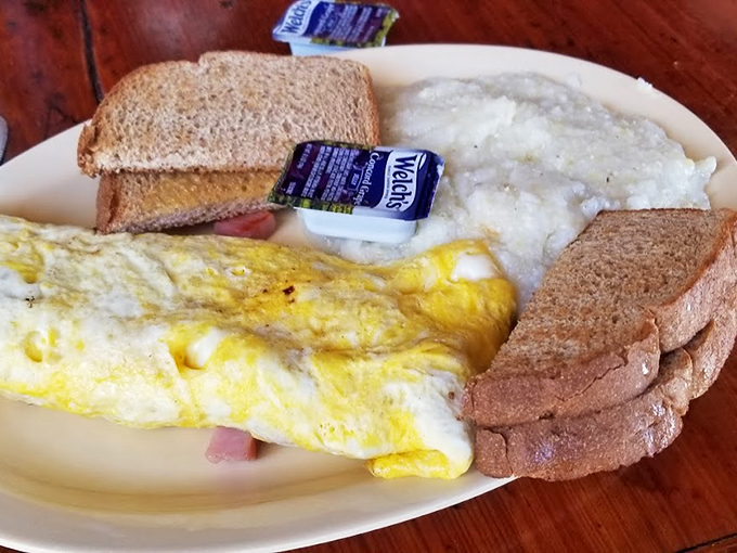 Egg-cellence achieved! This omelet is packed tighter than a carry-on suitcase, but way more satisfying to unpack.