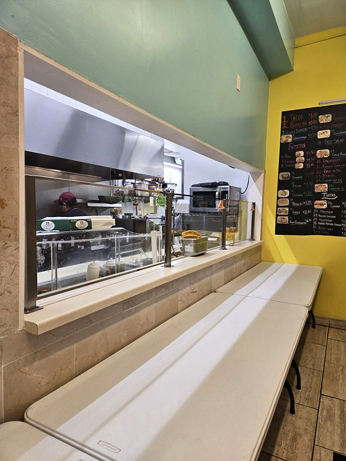 Where the magic happens! This ordering area is like the pearly gates of taco heaven – step right up and prepare for flavor salvation.