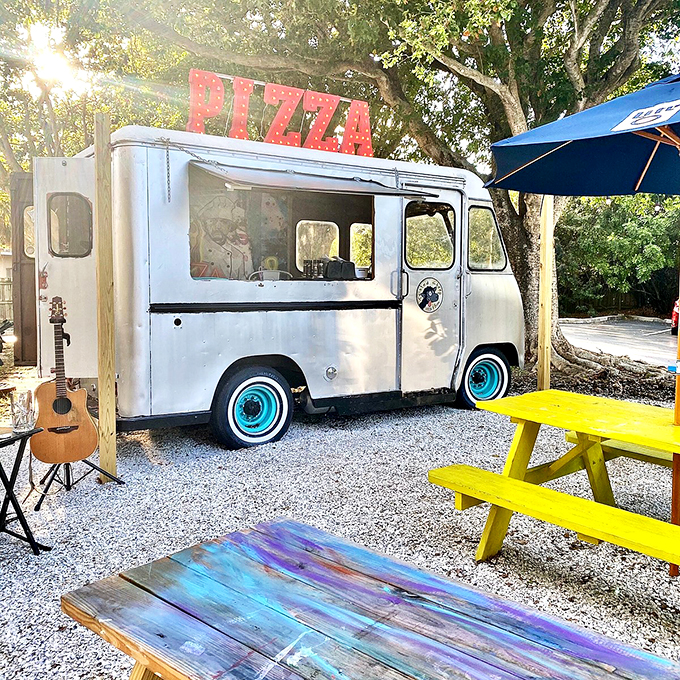 Pizza paradise found! This retro truck is serving up slices so good, you'll swear you've died and gone to cheese heaven. Photo credit: RyAnne A.