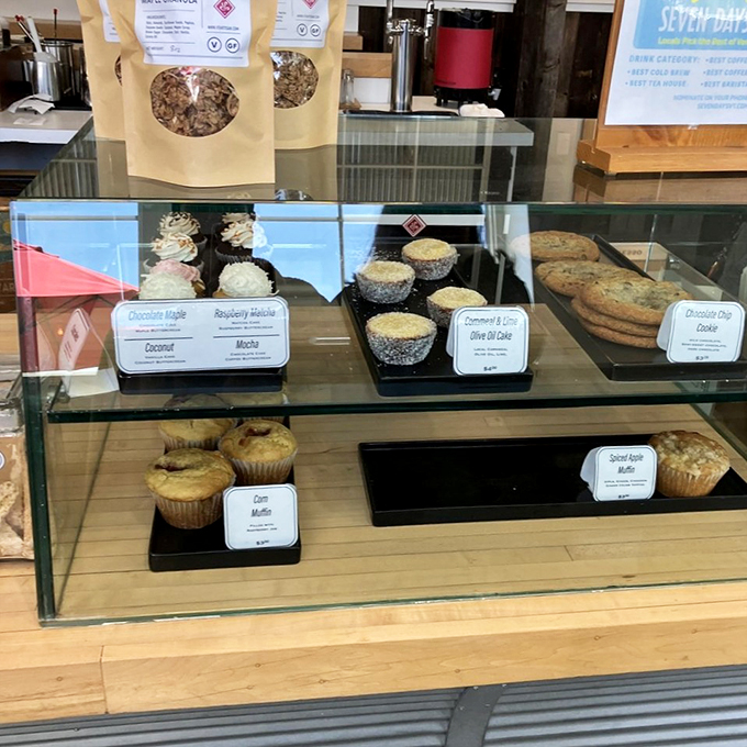 A pastry case that's basically a treasure chest for your taste buds. From muffins to cookies, it's a carb lover's dream come true.