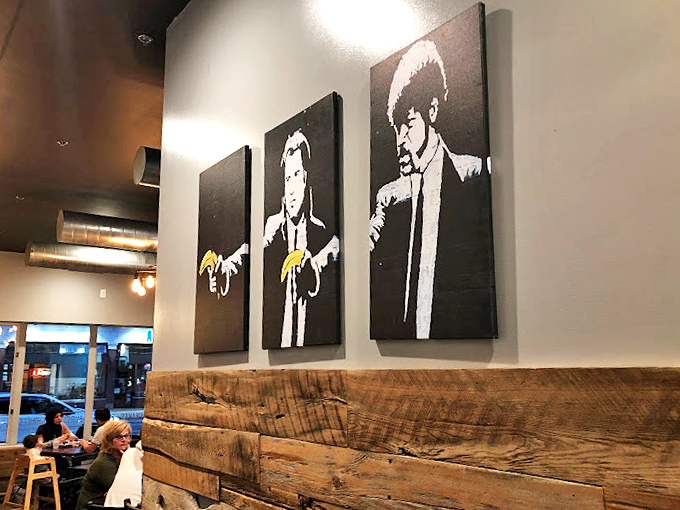 Dine with the stars! These Pulp Fiction-inspired artworks ensure your meal comes with a side of cinematic cool. Just don't ask for a $5 milkshake.