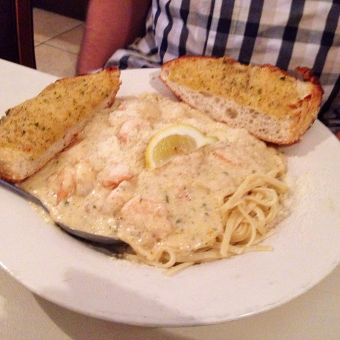 Pasta la vista, baby! This seafood linguine is so packed with ocean goodies, it's practically a underwater treasure hunt. Photo credit: Grace H.