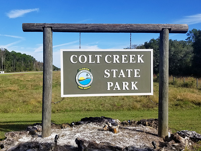 You are here... in paradise! Colt Creek's welcome sign is like nature's "You've arrived" notification, no GPS required.