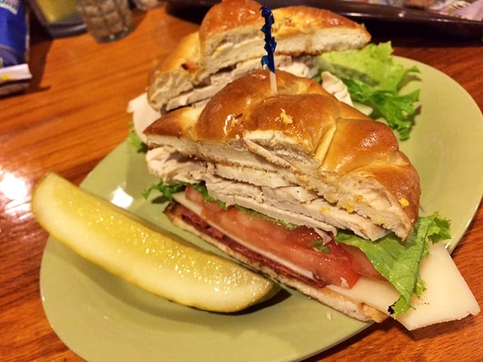 Sandwich or work of art? This layered masterpiece is giving the Mona Lisa a run for her money.