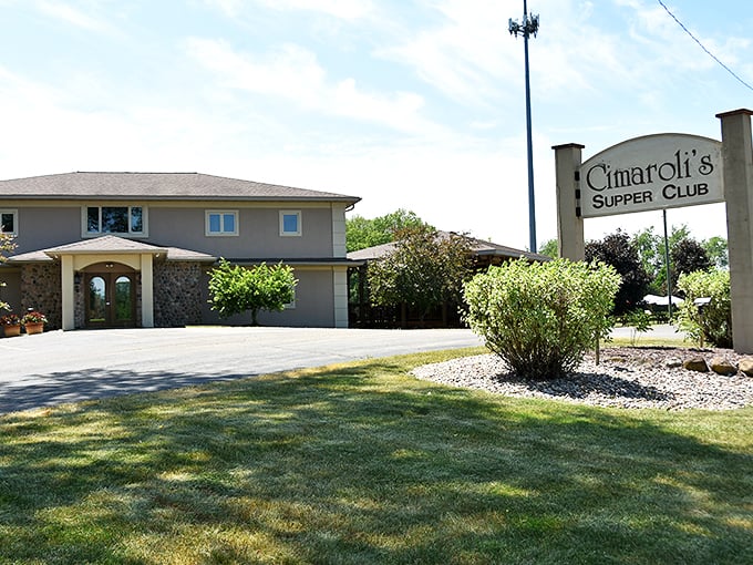 Stone accents and arched entryway welcome you to an evening of classic Wisconsin hospitality.
