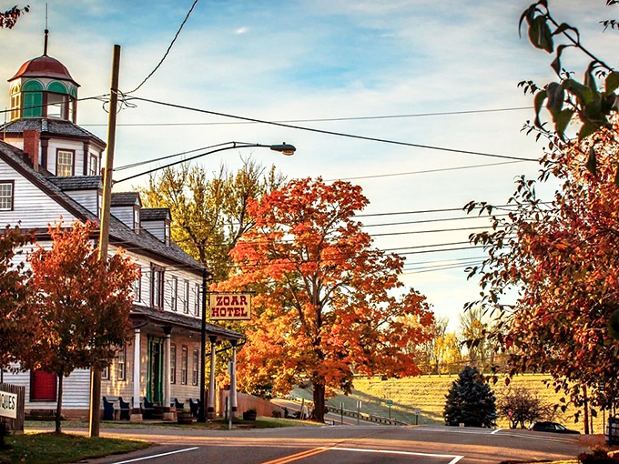 Zoar: Where history isn't just remembered, it's lived. This street is like a time capsule with really good landscaping.