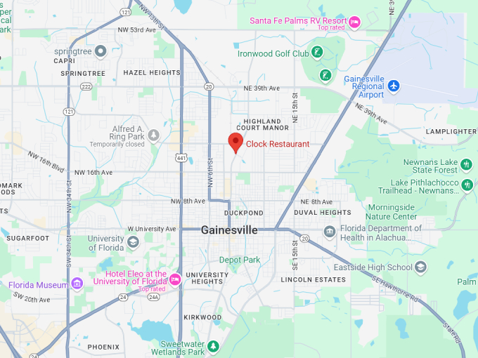 15 clock restaurant map