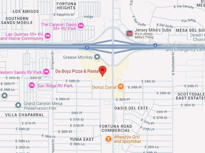 15 da boyz pizza & pasta map