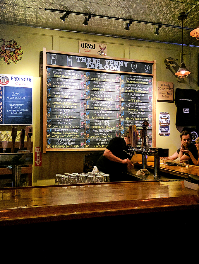 Behind this magical chalkboard lies a world of hoppy wonders. It's like Willy Wonka's factory, but for grown-ups who prefer IPAs to Everlasting Gobstoppers.