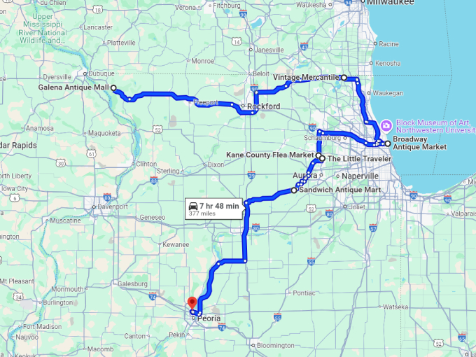 antique-road-trip-illinois map