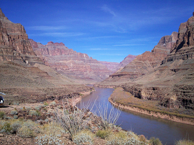 Water you waiting for? This view of the Colorado River cutting through the Grand Canyon is Arizona's way of making a splash. Photo credit: Markc28