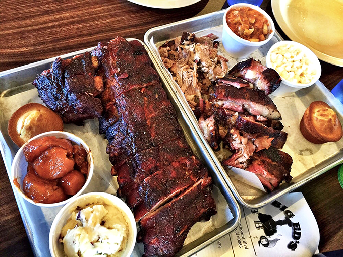 The kind of spread that makes you want to cancel your dinner plans for the next week. Pure barbecue paradise.