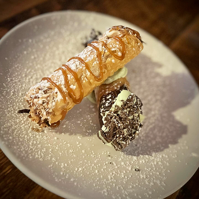 A sweet finale that brings a touch of Little Italy to Lewiston - crispy shell, creamy filling, pure joy.