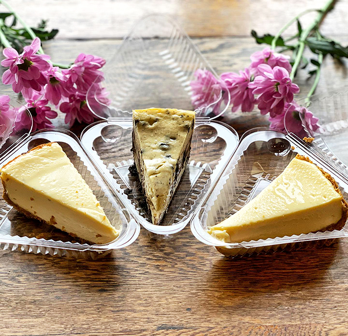 Three slices of heaven, each promising a different path to dessert nirvana. Choose wisely - or better yet, try them all.