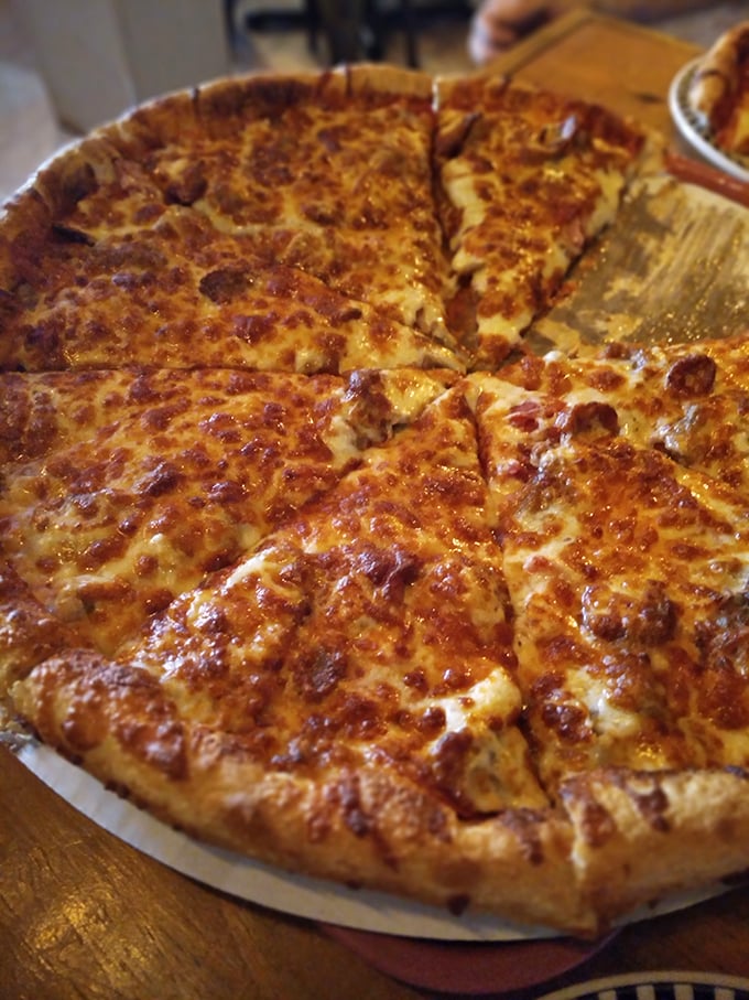 Cheese lovers, rejoice! This pizza has enough gooey goodness to make Wisconsin jealous. It's a dairy dream come true.