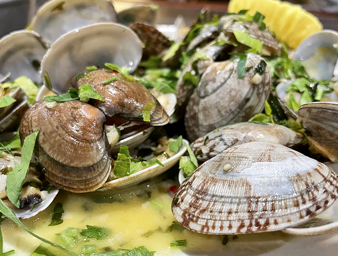 Fresh steamers swimming in buttery broth - a taste of the Maine coast that'll make you want to stay awhile.