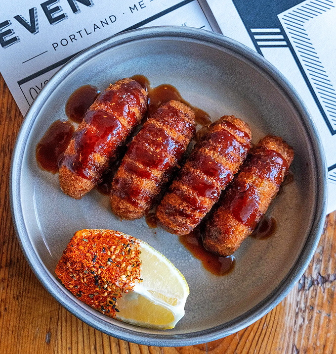 Perfectly golden croquettes lined up like delicious dominos, ready to start a flavor revolution on your plate.