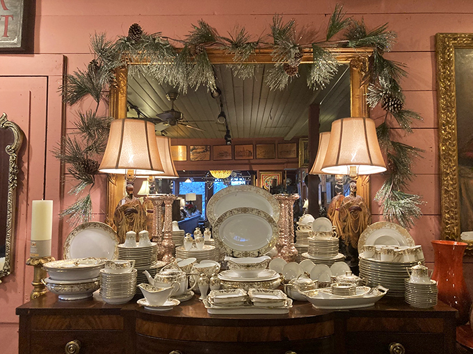 Who needs a formal dining room when you can have this charming setup? It's like your grandmother's house got a makeover from a hip interior designer!