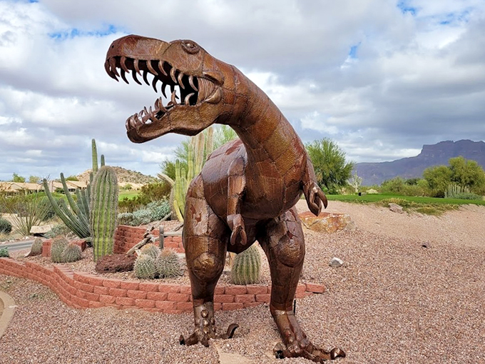 The ultimate greeter at Dinosaur Mountain. This T-Rex ensures your golf game is anything but extinct!
