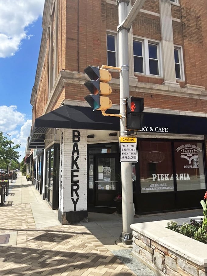 Where "BAKERY" stands tall in classic letters, promising sweet endings to every Des Plaines story.