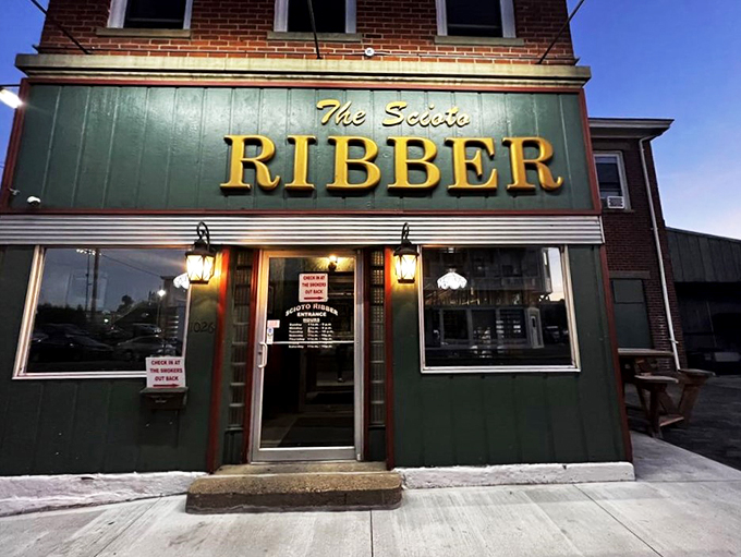 As the sun sets, the Scioto Ribber glows like a barbecue beacon, calling all hungry souls to its smoky embrace.