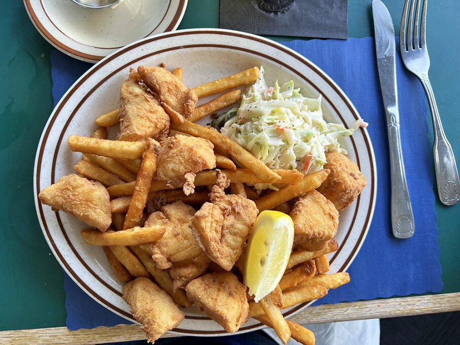Classic fish and chips that would make a British pub proud, with a Maine accent that's impossible to ignore.