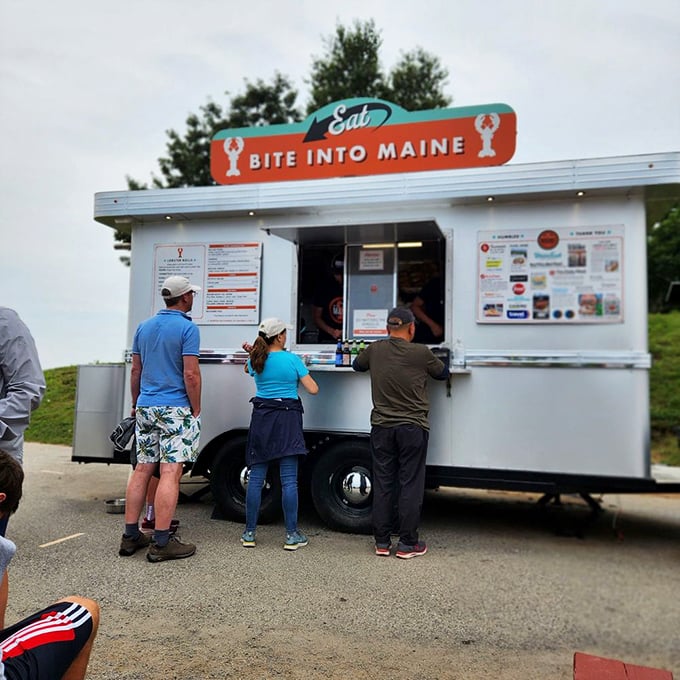 The lunch line that's worth the wait: Where patience is rewarded with some of Maine's finest seafood treasures. Photo credit: C. K. B.