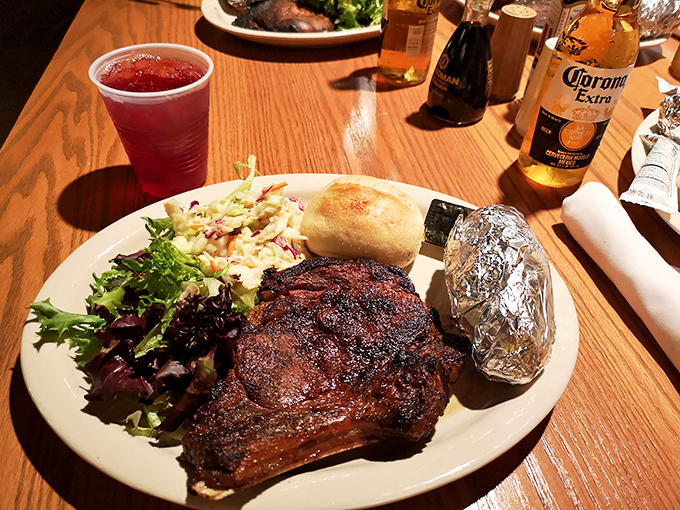 Now that's what I call a cowboy-sized meal! This hearty plate could fuel you through a cattle drive or just a long day of tourist-ing.