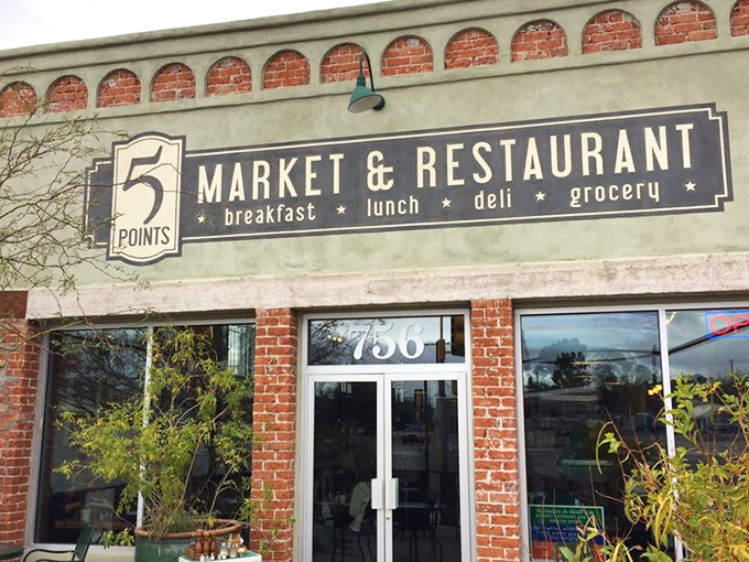 The iconic signage promises exactly what you'll find inside: a perfect blend of market, restaurant, and local charm.