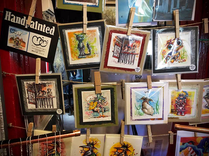 Miniature masterpieces alert! These hand-painted cards are like Jerome in your pocket &ndash; colorful, quirky, and impossible to forget.