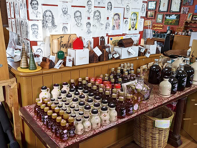 Bottled brilliance! A treasure trove of local flavors, perfect for taking a taste of Vermont home with you.