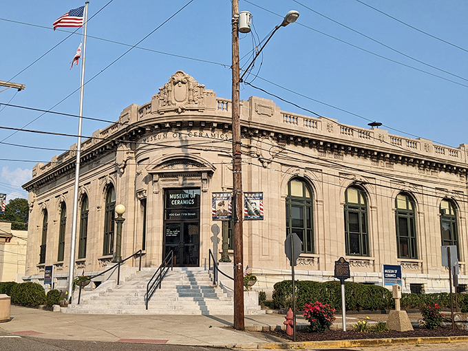 The pottery palace in all its glory! This building houses more ceramic history than you can shake a rolling pin at.