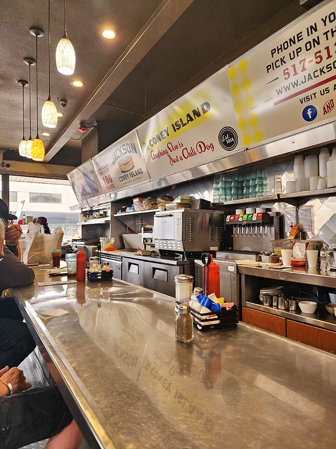 Witness culinary alchemy in action! This open kitchen is where ordinary ingredients transform into extraordinary eats.