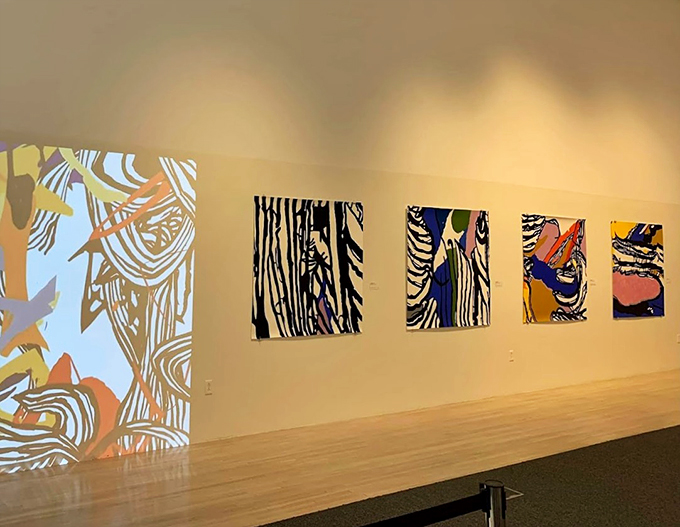 These canvases are serving up a visual smorgasbord. Hope you brought your appetite for art!