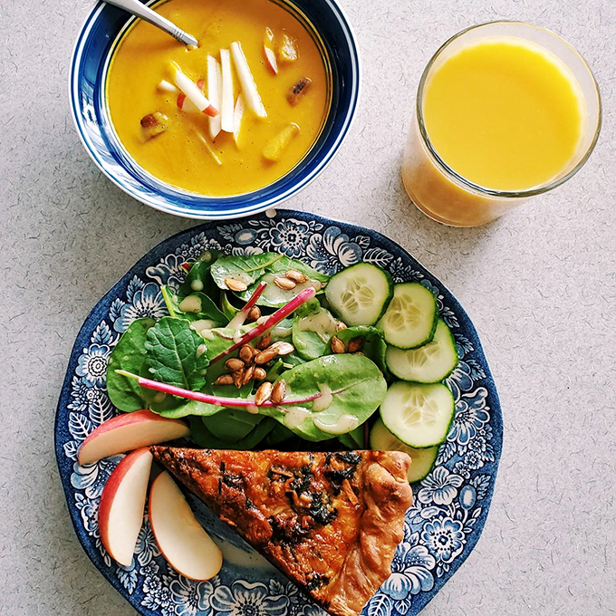 Quiche and soup: the dynamic duo of comfort food. It's like a warm hug for your insides!