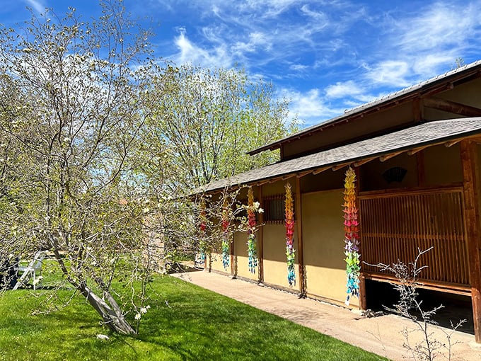 A splash of color in a sea of serenity. These decorations are like the garden's way of saying, 