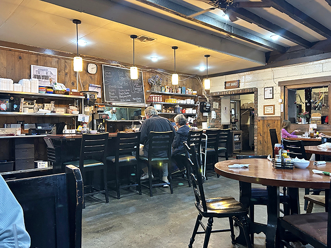 The bustling counter where pie dreams come true, staffed by friendly faces ready to serve up happiness.
