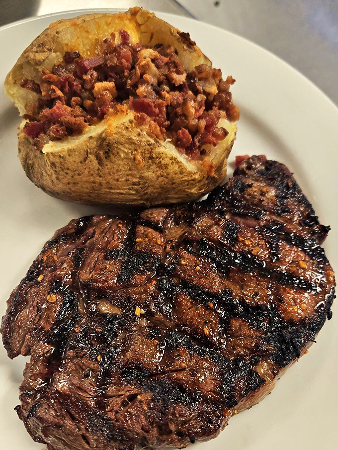 When a steak and loaded baked potato look this good, you know you've found your new favorite spot.