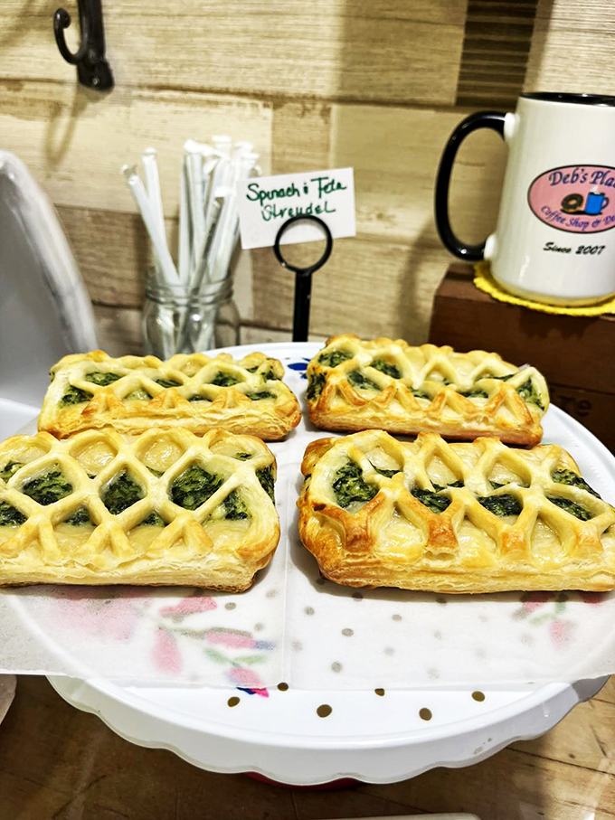 Lattice-topped spinach strudels that look like they graduated from pastry school with honors.