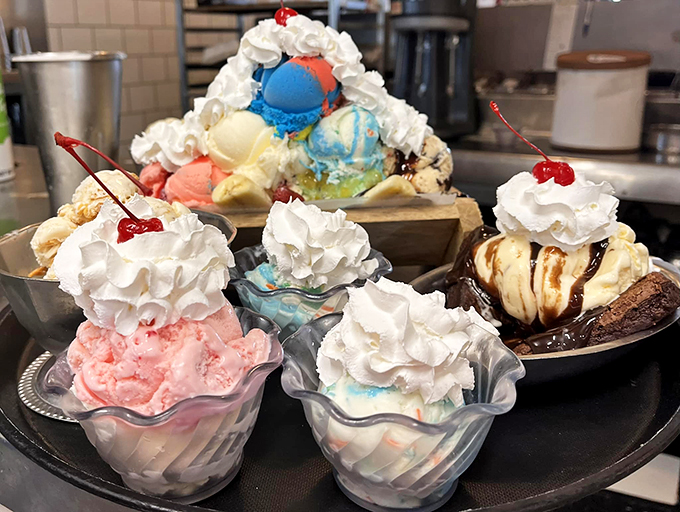 Welcome to Sundae School! These frosty masterpieces are what happen when ice cream decides to dress up for a night on the town. Prepare for brain freeze nirvana!