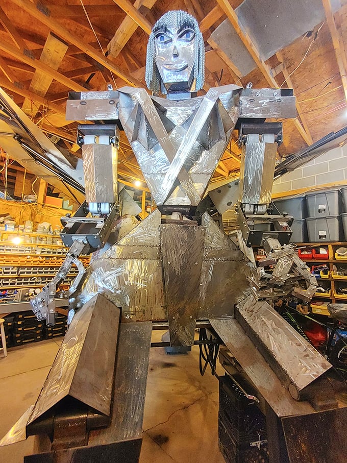 "Even robots need their beauty sleep." This work-in-progress proves that Rome wasn't built in a day, and neither are awesome metal monsters.